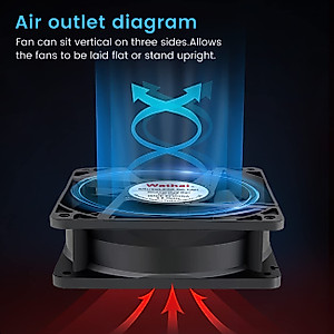 Wathai 120mm x120 x 38mm 12V 2Pin Dual Ball 12cm Industrial Cooling Fan High Airflow