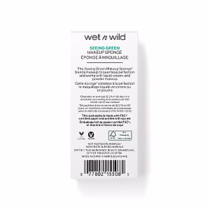 wet n wild Makeup Sponge - Low Product Absorption for Streak-Free Application, Effortless Blending Beauty for a Smooth Professional Looking Finish, Cruelty-Free & Vegan-Seeing Green