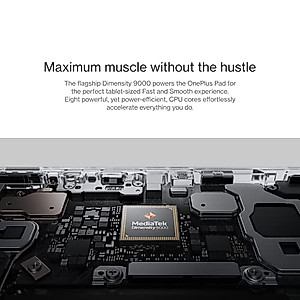 OnePlus Pad 11.61" LCD Display, 8GB RAM,128GB Storage, MediaTek Dimensity 9000, Android 13.1, 144HZ Refresh Rate, Dolby Vision Atmos, Wi-Fi with Cellular Data Sharing Tablet