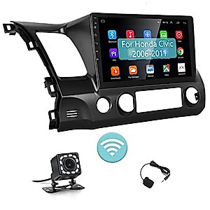 Android Car Stereo for Honda Civic 2006 2007 2008 2009 2010 2011 with WiFi GPS Navigation 10.1" HD Touchscreen Autoradio Support Mirror Link Backup Camera Microphone SWC