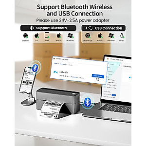 Phomemo Bluetooth Thermal Shipping Label Printer, Wireless 4x6 Shipping Label Printer for Shipping Packages, Support Android, iPhone and Windows, Widely Used for Amazon, Ebay, Shopify, USPS, FedEx