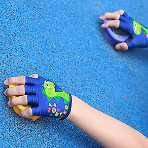 Boys and Girls Bike Gloves for Balance and Pedal Bicycles for Kids Age 3-10 Half-Finger Cycling Riding Scooter Gloves (Blue, XS(3-4years))