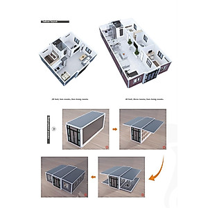 40Ft 20Ft Shipping Prefab Light Steel Folding Prefabricated Home Villa 5 Bedroom Container Expandable House
