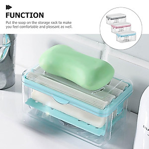 Cabilock 3pcs Box Soap Dish Foaming Holder Soap Foaming Case Soap Drainer Soap Foaming Tool Soap Container Foaming Soap Dish Soap Dishes for Bar Soap Household Soap Holder Travel Pp