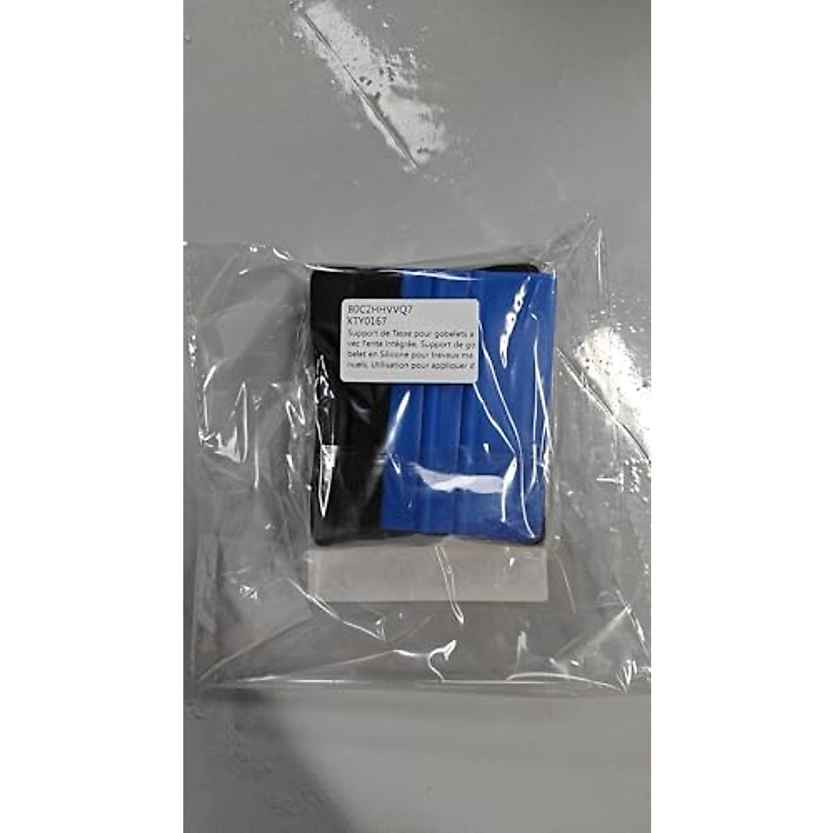 Cup Cradle for Tumblers with Built-in Slot, Silicone Tumbler Holder for Crafts Use to Apply Vinyl Decals for Tumblers, Small Tumbler Stand Cup Holder with Felt Edge Squeegee for Cups Bottles (Black)