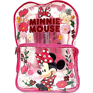 Ruz Minnie Mouse Classic Clear PVC 16" Inch Backpack for Travel School Sporting Events