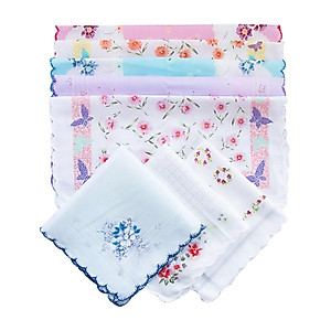 La closure Women's 100% Cotton Handkerchiefs Print Floral Handkerchief Assorted Pack