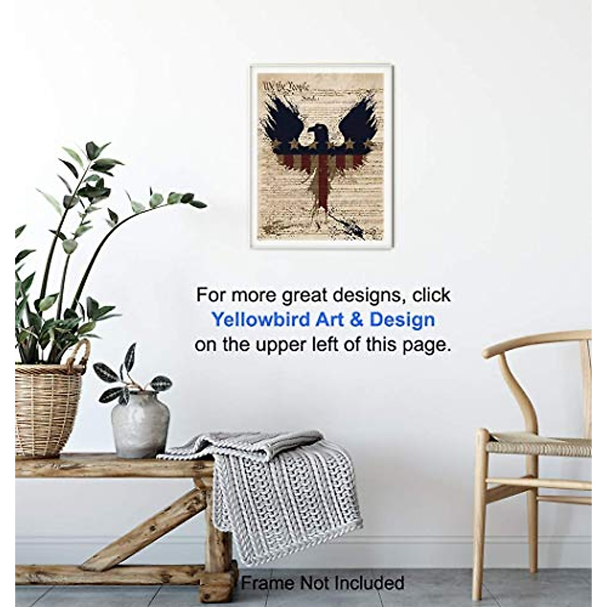 American Pride Dictionary Wall Art - 8X10 US Constitution Poster for Office or Home Decor - Patriotic Gift for Americana Fans - Vintage Decoration - Memorial, Veterans Day or 4th of July Print