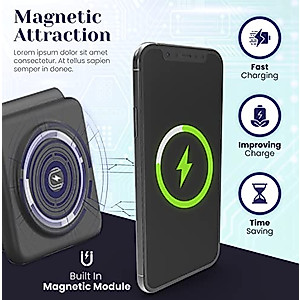 3MATIX 3 in 1 Wireless Charger, Fast Wireless Charging Pad, Travel Charger for Multiple Devices, Foldable 3 in 1 Wireless Charging Station Apple Compatible with iPhone 14/13/12, AirPods 3/2, iWatch