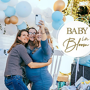 Baby in Bloom Gender Reveal Party Decal Sign - Elegant Wall Decoration for Baby Showers - Guess the Gender, Girl or Boy - Pregnancy Celebration Décor