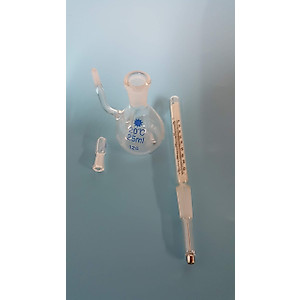 beyondsupply-Lab Glass Specific Gravity Bottle Pycnometer 25ml Thermometer New