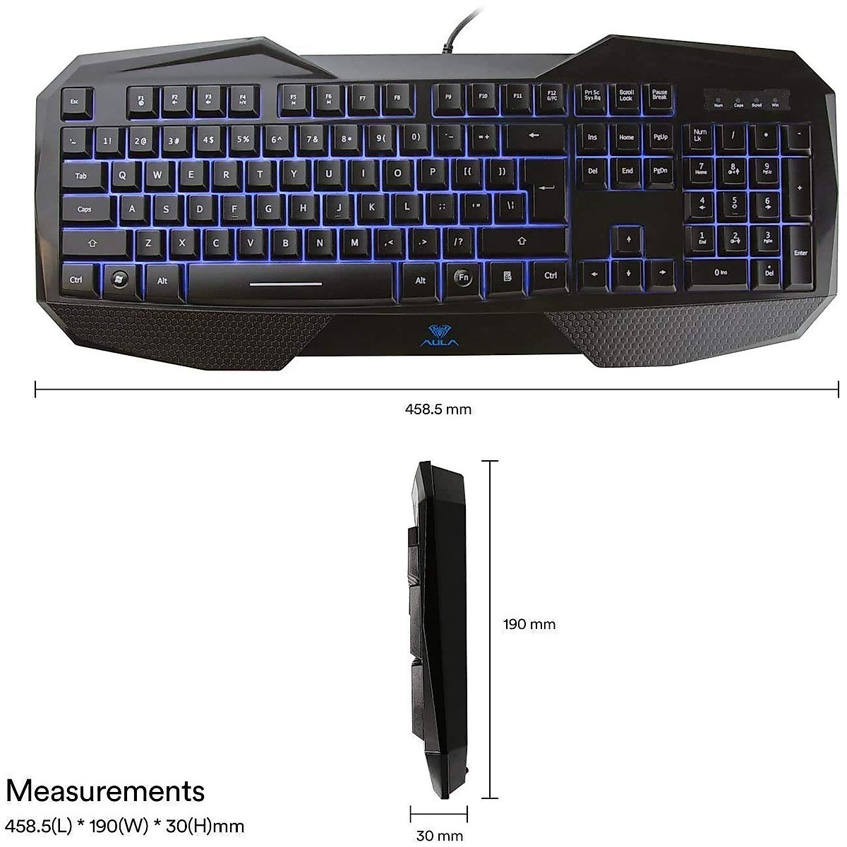 Beastron SI-859 Wired RGB Backlit Gaming Keyboard, LED 104 Keys USB Ergonomic Wrist Rest Spill-Resistant Design, Ultra-Slim Quiet Mechanical Feeling Keyboard for Windows PC Gamers, Black