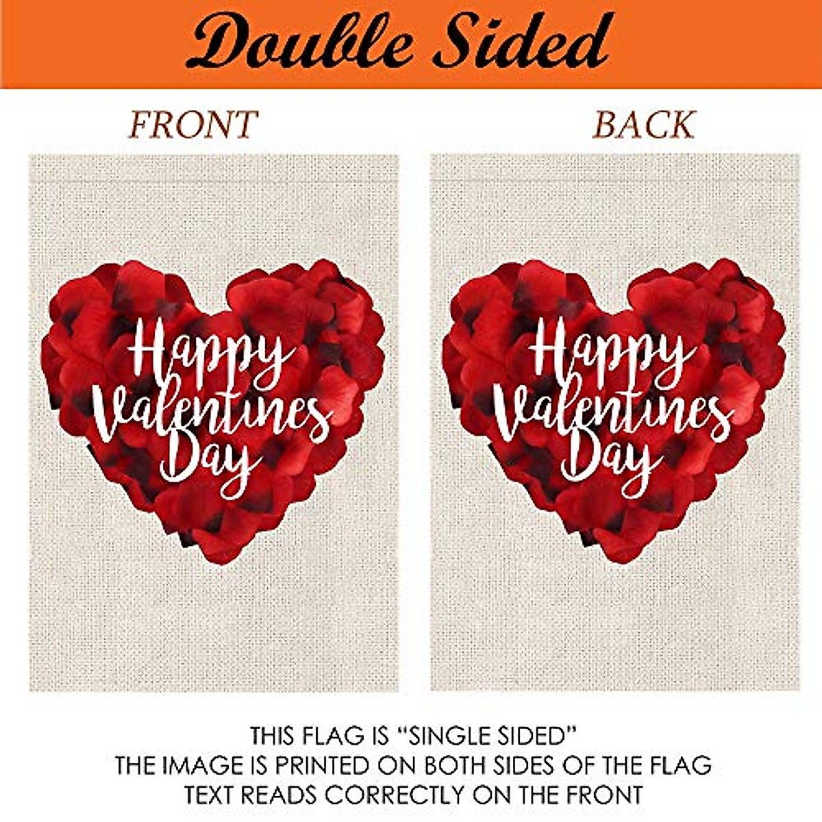 Mocossmy Valentine's Day Garden Flag,2 PCS Double Sided Heart Rose Love Tree Red Truck Decorative Burlap House Flag Yard Banner for Valentine's Day Wedding Anniversary Spring Outdoor Decoration