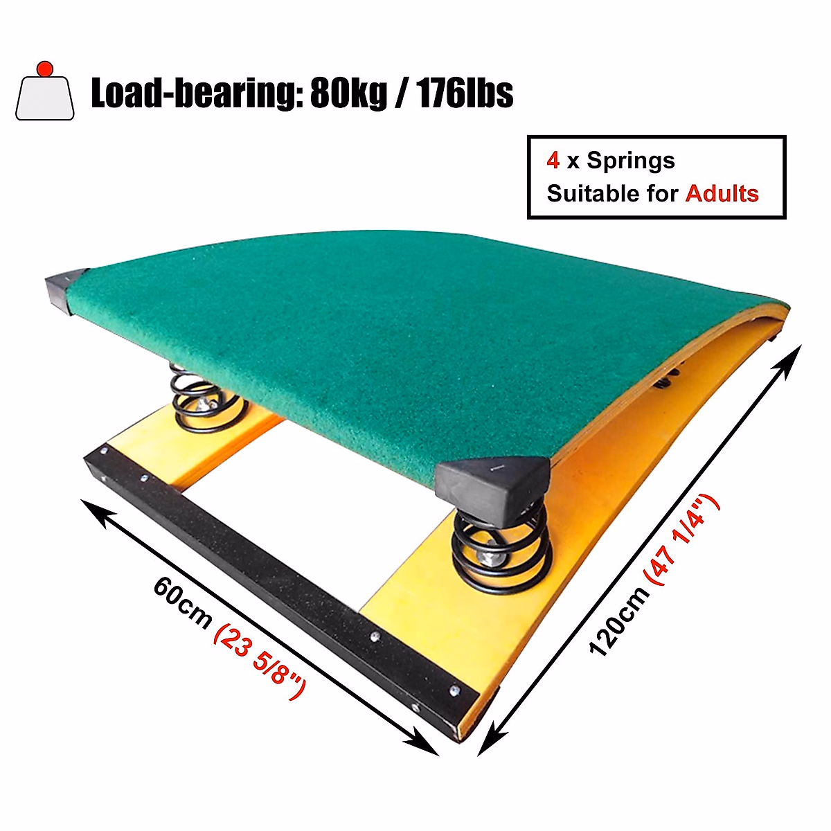 Gymnastics Springboard Adult Gymnastics Springboard Curved Jump Bridge, Durable Thickened Vault Equipment No Deformation, School Home Sports Club Springs Floor