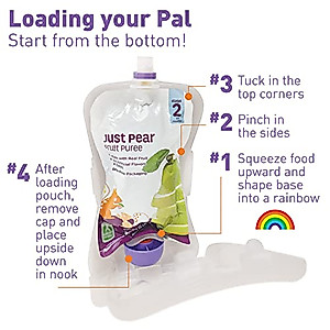 Dreambaby Pouch Pal Self Feeding Baby Food Pouch Holder - No Squeeze, No Spill, No Mess Reusable Container for Toddlers 1 Count (Pack of 1)