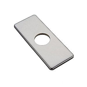 BWE Stainless Steel Plate Faucet Cover Escutcheon 6.1 Inch for 1 or 3 Hole Bathroom Sink Faucet Brushed Nickel Deck Plate Rectangular Vanity Basin Sink Hole Cover Cap Modern