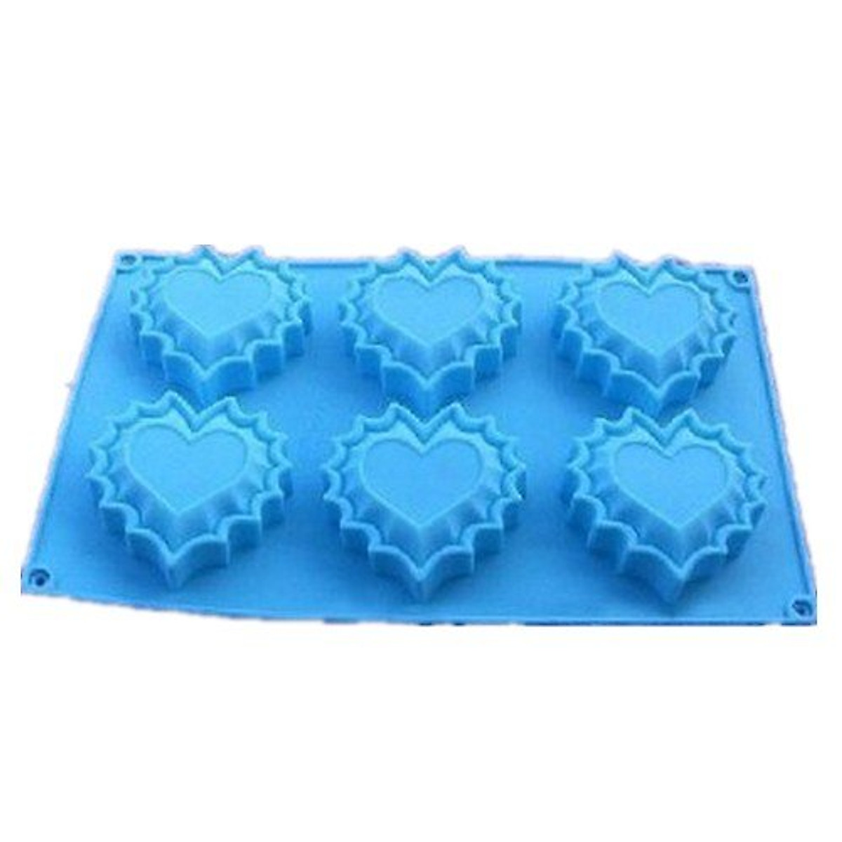Allforhome 6 heart Silicone Cake Baking Molds Cake Pan Muffin Cups Handmade Soap Molds Biscuit Chocolate Ice Cream Soap DIY Mould Candy Making Mold