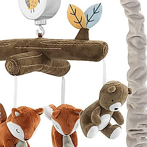 Lambs & Ivy Sierra Sky Brown Bear/Fox Musical Baby Crib Mobile Soother Toy