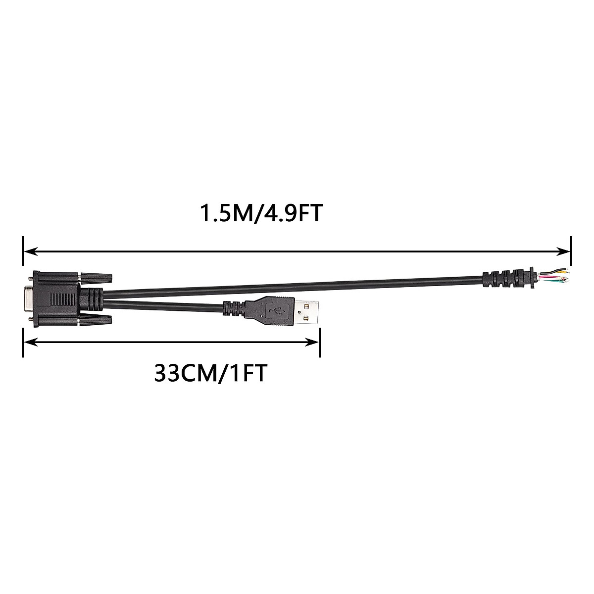 SinLoon USB to RS232 Serial Adapter & Bare Wire,USB 2.0 Male to DB9 Female Serial Cable for Windows 10, 8.1, 8, 7, Vista, XP, 2000, Linux and Mac OS X, macOS