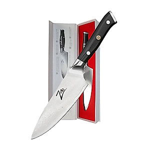 Zelite Infinity 6 Inch Chef Knife - Professional Kitchen Knife with Japanese AUS-10 Super Steel 67-Layer & Tsunami Rose Damascus Pattern; Razor Sharp Cutting Knife, Chef's Knife