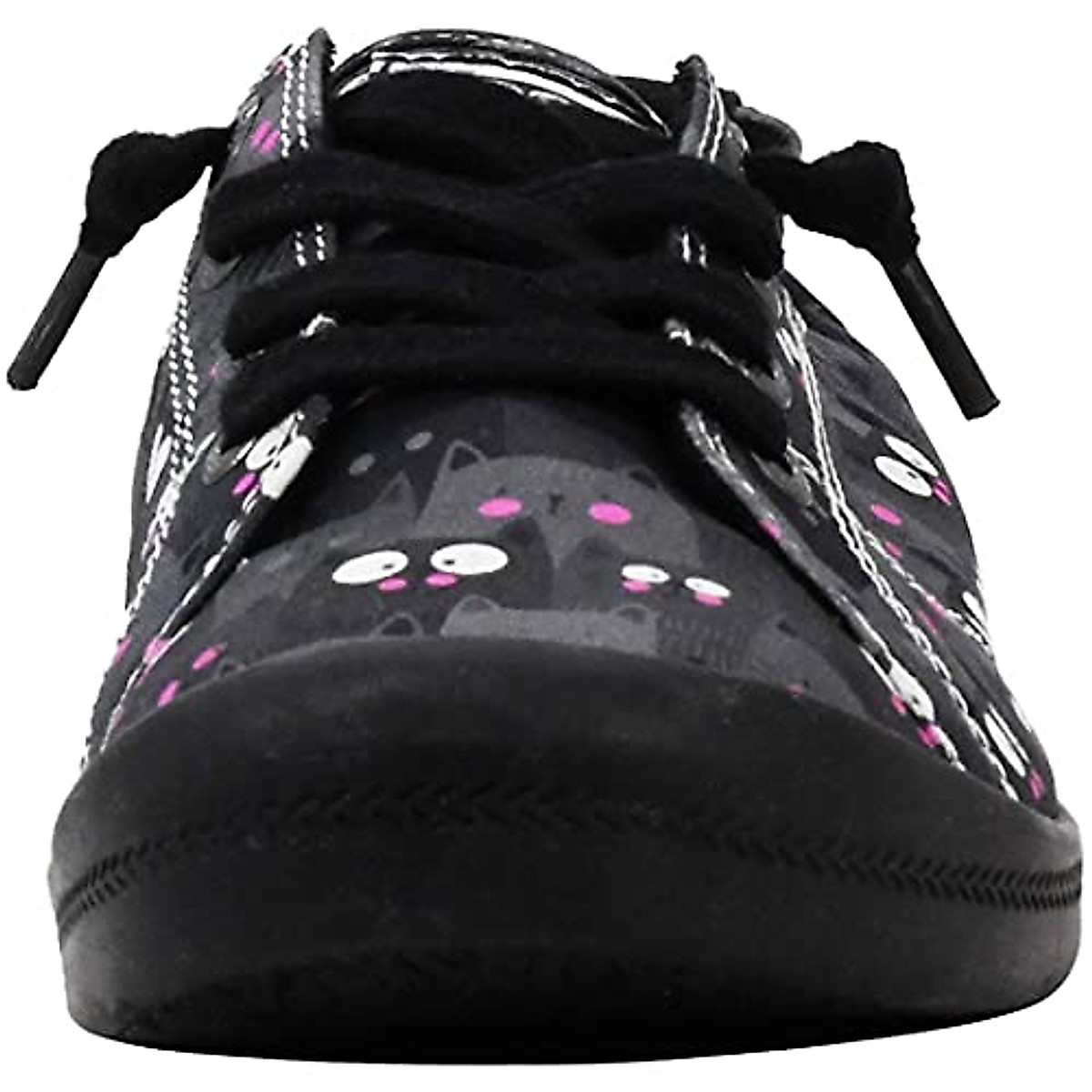 Skechers BOBS Women's Beach Bingo-Kitty Pack Sneaker, Black/Black, 8.5 M US