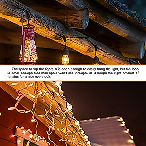 Hanger Christmas Lights Hanger Hooks Screw-in Outdoor Wiring, Easy Release Open Loop with Safety Buckle Design (Black,12 Pieces)