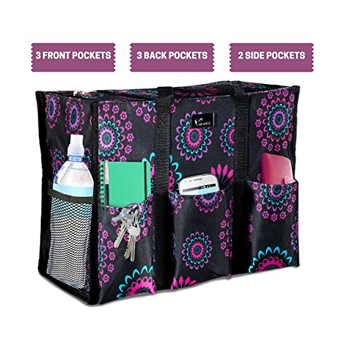 Pursetti Utility Tote (Medium, Purple Circle)
