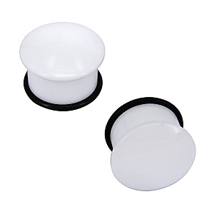 ZS Set of 3 Pairs Single Flare Acrylic Ear Plugs Tunnel Expander Piercing Ear Gauges with O-Ring (Gauge=3/4"(20mm))