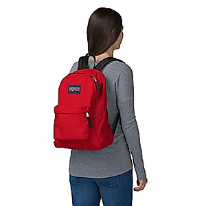 JanSport SuperBreak One Backpack, Red Tape - Durable, Lightweight Bag with 1 Main Compartment, Front Utility Pocket with Built-in Organizer - Premium Backpack
