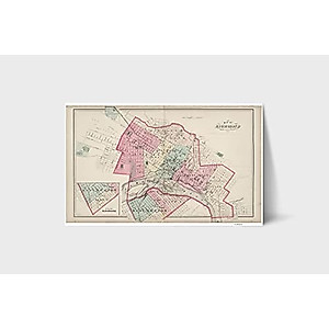 MG Global Old Map Poster of Richmond VA 1878 Genealogy Henrico Co O.W. Gray Virginia Cities USA | 11x17 12x18 16x24 24x36 Historical Unframed Print | Vintage Rustic Wall Art for Home Office Decor