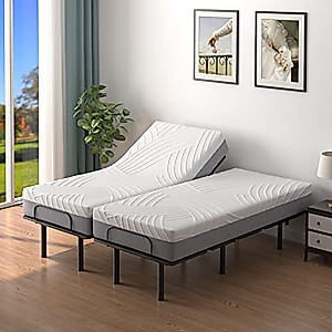 Giantex 10 Inch Twin XL Mattress, 3D CNC Cutting Foam Mattress for Adjustable Bed Base, Gel Infused & Bamboo Charcoal Memory Foam Mattress, CertiPUR-US Certified, Mattress in a Box, Medium