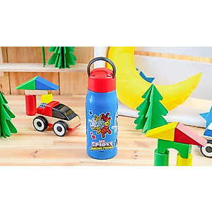 Zak Designs Marvel Spidey And His Amazing Friends Vacuum Insulated Stainless Steel Kids Mesa Water Bottle with Flip-Up Straw and Locking Spout Cover, Durable Cup for Sports or Travel (13.5oz, 18/8 SS)