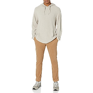 Amazon Essentials Men's Long-Sleeve Slub Thermal Pullover Hoodie (Previously Goodthreads), Oatmeal Heather, X-Large Tall