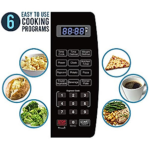 Farberware Countertop Microwave Oven 1.3 Cu. Ft. 1000-Watt with LED Display, Child Lock, Easy Clean Black Interior, Cu.Ft, Stainless Steel