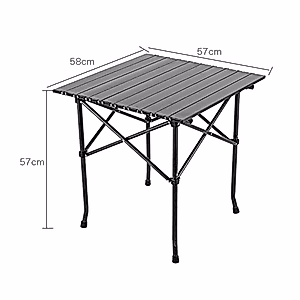 ZHYH Portable Light Weight Aluminum Alloy Outdoor Folding Table for Camping Beach Backyards BBQ Party Tabletop