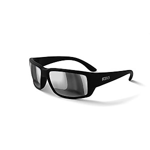 REKS ST Black WRAPAROUND I Silver Mirror Polarized lens