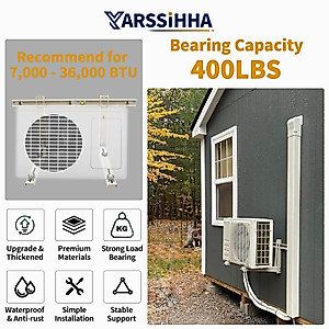 Yarssihha Mini Split Wall Mounting Bracket for Universal 7000-36000 BTU Ductless Air Conditioners Heat Pumps, Outdoor Heavy Duty Adjustable Wall Mount AC Bracket, Max Load: 400LBS