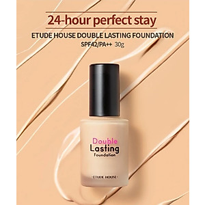 ETUDE New Double Lasting Foundation (Sand) SPF35/ PA++| High Coverage Weightless Foundation | 24-Hours Lasting Double Cover | Magnet-Like Adherence without Stickiness | Makeup Base