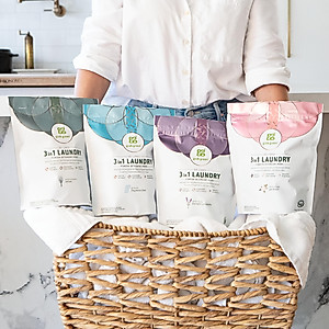 Grab Green 3-in-1 Laundry Detergent Pods, 24 Count, Lavender Vanilla Scent, Plant and Mineral Based, Superior Cleaning Power, Stain Remover, Brightens Clothes