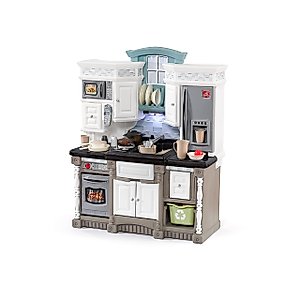 Step2 Lifestyle Dream Kitchen Set for Kids, Indoor/Outside Pretend Play Kitchen, Toddlers 2+ Years Old, Lights and Sounds, 37 Piece Kitchen Toy Set, Easy Assembly
