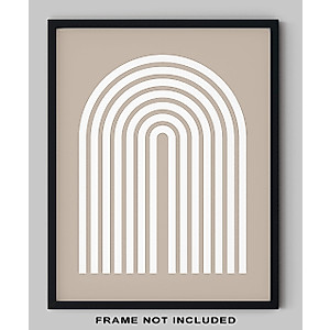 Abstract Geometric Sun & Rainbow Wall Art - Set of 2-11x14" UNFRAMED Prints - Modern, Minimal, Mid Century Modern Decor - Scandinavian, Bauhaus, Boho Wall Decor