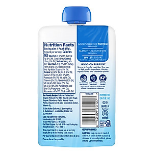 Stonyfield Organic Kids Strawberry Lowfat Yogurt Pouch, 3.5 oz, Single Serve – Includes Live Active Cultures