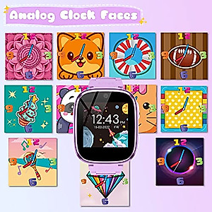Kids Smart Watch Girls Boys - Smart Watch for Kids Game Smart Watch Gifts for 4-12 Years Old with 26 Games Camera Alarm Video Music Player Pedometer Flashlight Birthday Gift for Boys Girls (Purple)