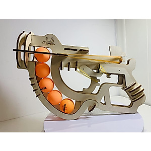 3D Wooden PuzzleRubber Band Gun-Table Tennis Gun, Table Tennis Shooter