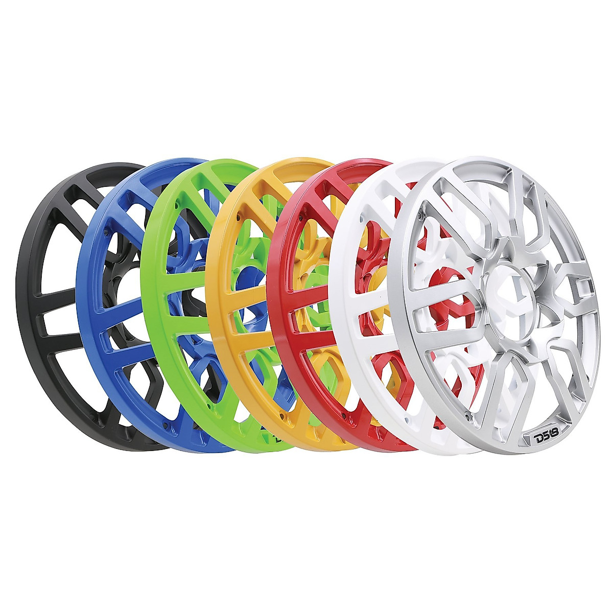 DS18 PRO-GRILL10 Speaker Cover - 10-Inch Car Audio Plastic Universal Speaker Grill Cover, Cover and Protect Your Speakers - Silver - Set of 2