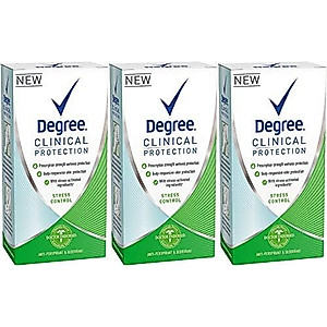 Degree Clinical Protection Antiperspirant& Deodorant, Stress Control 1.70 oz (Pack of 3)