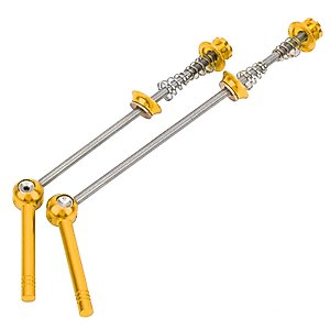 VGEBY Quick Release Skewer, 1Pair High Strength Mountain Bike Front Rear Wheel Skewer Set for Alloy Quick Release Skewer Lever Cycling Accessory(Gold) Bike Skewers