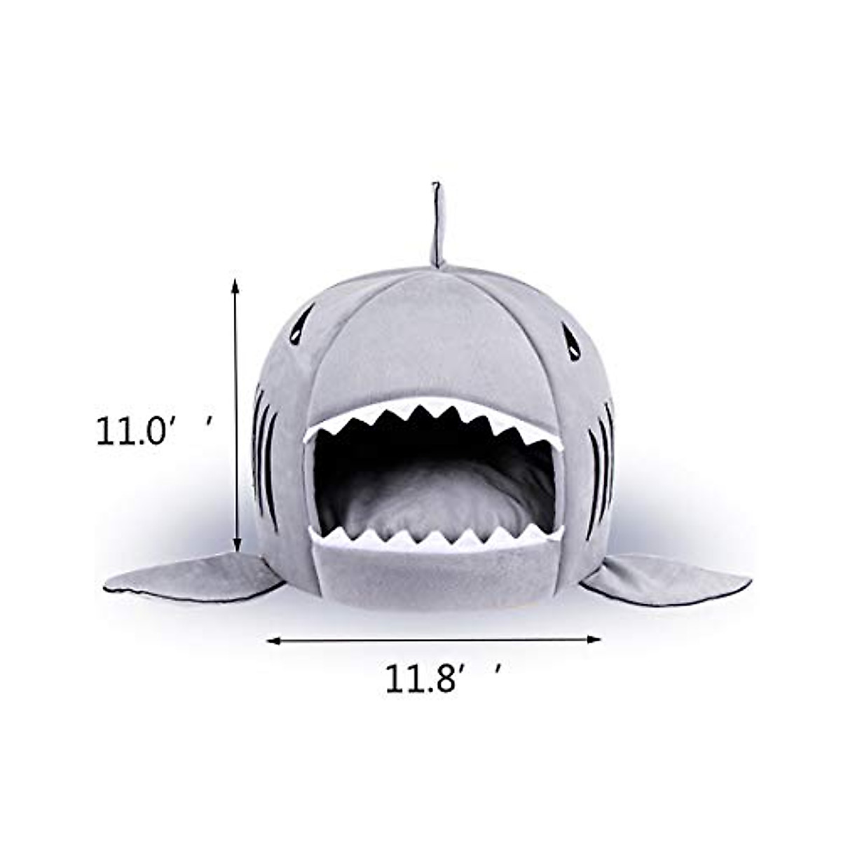 Tfwadmx Guinea Pig Warm Bed House,Small Animal Large Washable Cotton Nest Shark Hideout Sleeping Mat Hut Cage Toy for Rabbit Hedgehog Rat Chinchilla Hamster -(Gray)