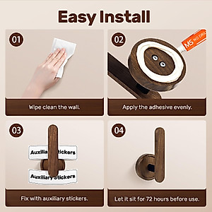 Hat Rack for Wall Hat Organizer for Baseball Caps Strong Adhesive Hat Hooks for Wall Decorative Hooks Walnut Cap Holder Organizer Hat Holder Storage Hanger for Closet Door, Gift for Man Woman(2 Pack)