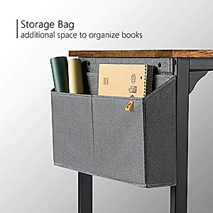 Cubiker 55 Inch Computer Writing Desk for Home Office, Study Work Table with Small Monitor Stand and Storage Bag, Easy to Assemble